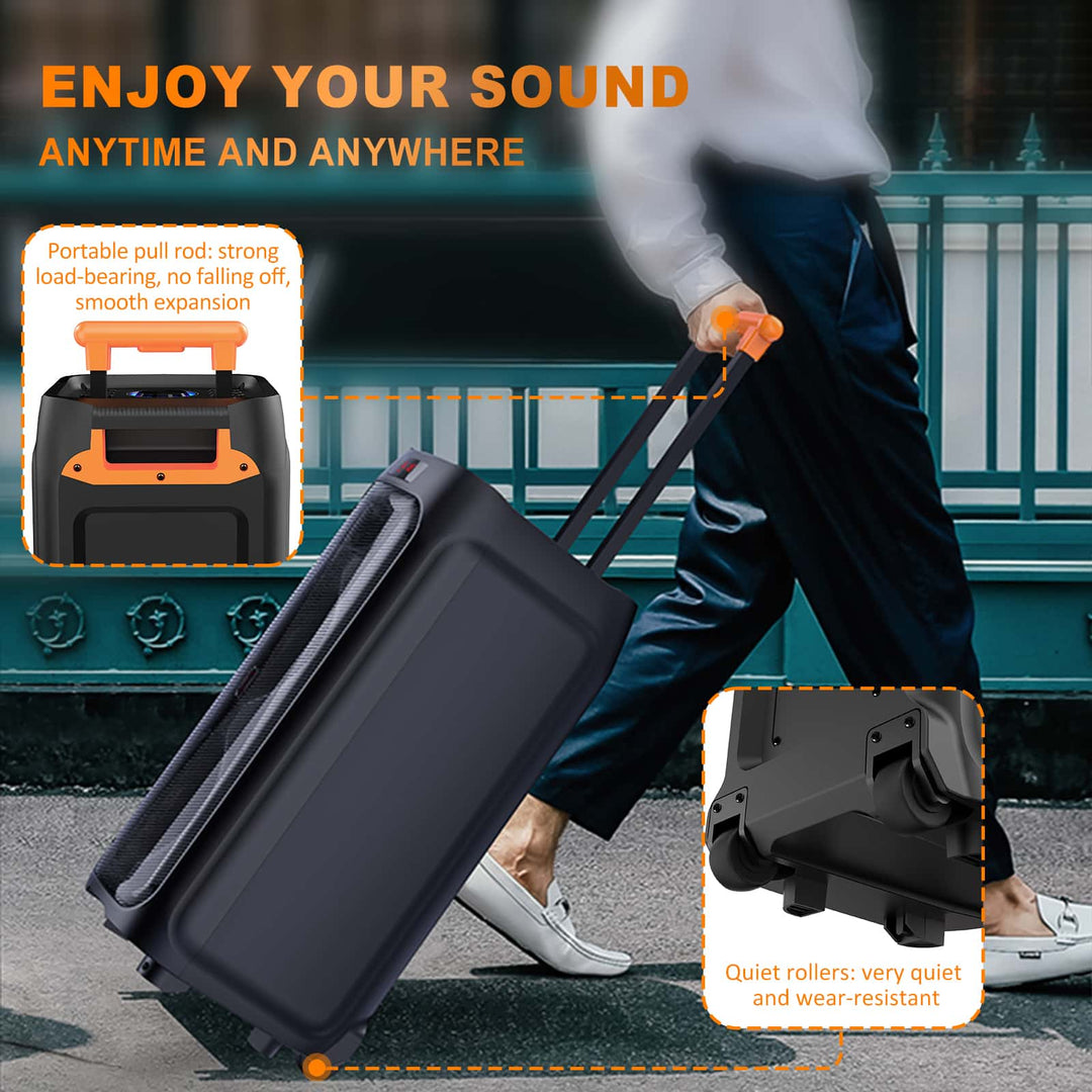 JYX 500-watt Karaoke Machine T8 with 2 Wireless Microphones for Adults