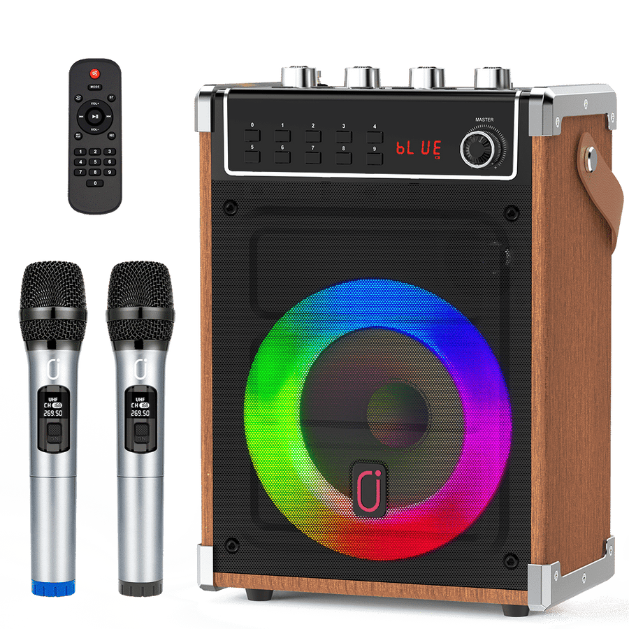 JYX Karaoke Machine with 2 UHF Wireless Microphones | Bluetooth Speaker