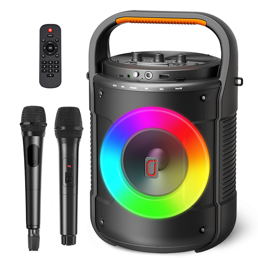 JYX Portable Karaoke Machine with 2 Microphones, Bluetooth Speaker