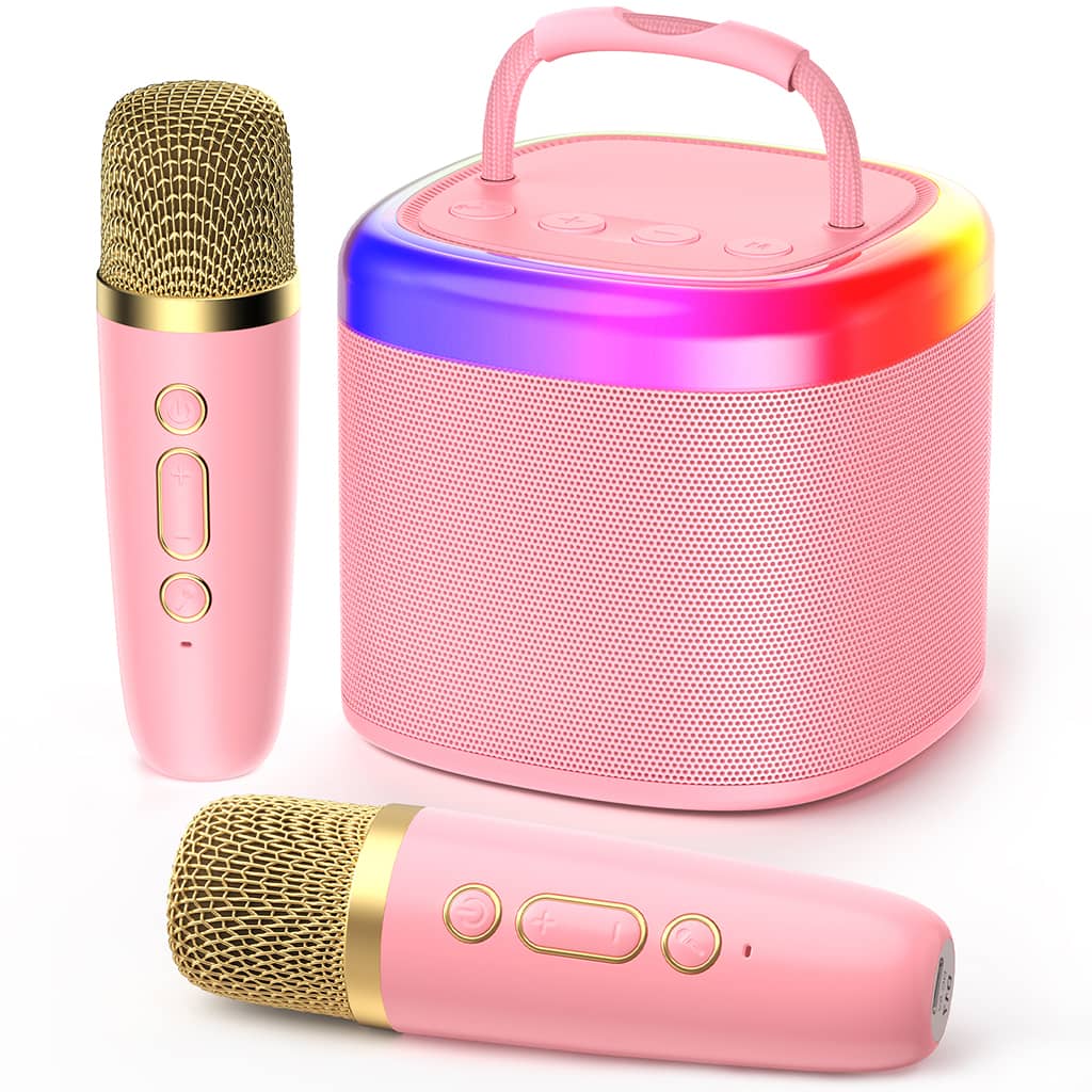 JYX D17 Mini Karaoke Machine for Kids with Wireless Microphones