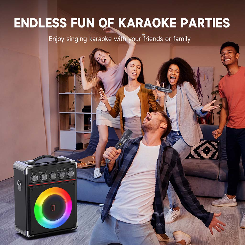 JYX HWWR TX05 Bluetooth Karaoke Machine With Two Microphones